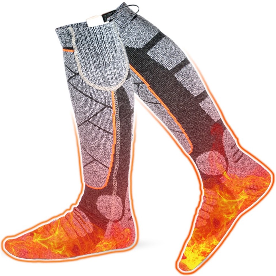 Pair Electric Heated Socks Women Men Foot Winter Warmer Sock 3 Heating ...