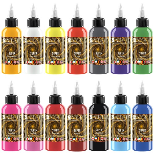 14Pcs Tattoo Ink Color Set,Tattoo Ink Set, Skin-Safe Permanent ...