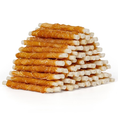 Dog Treats, 5 Inch Rawhide Twist Chicken Hide Sticks, Suitable for ...