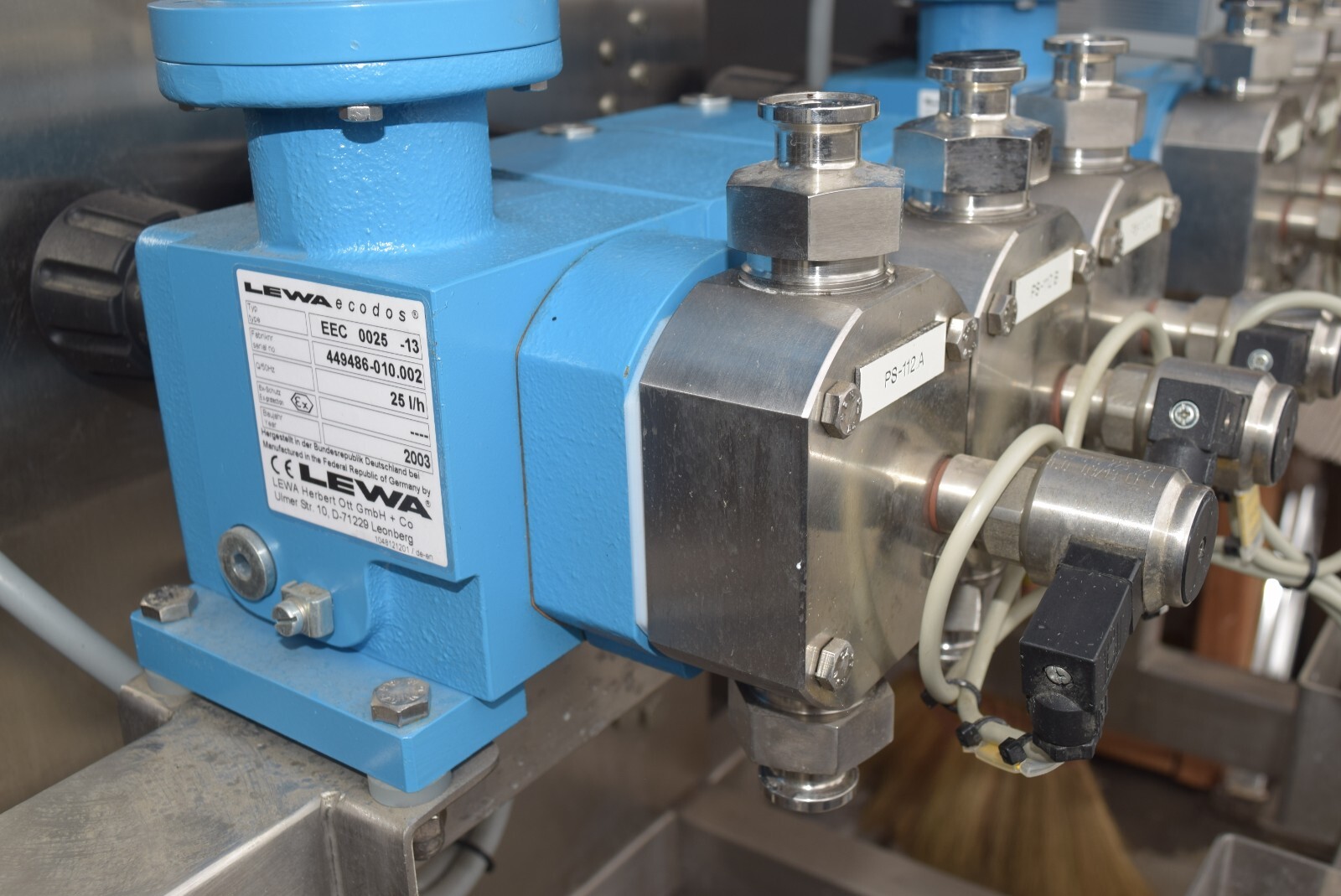 LEWA ECODOS EEC-0025-S13 316 SS 3 HEAD SANITARY/HYGENIC METERING ...