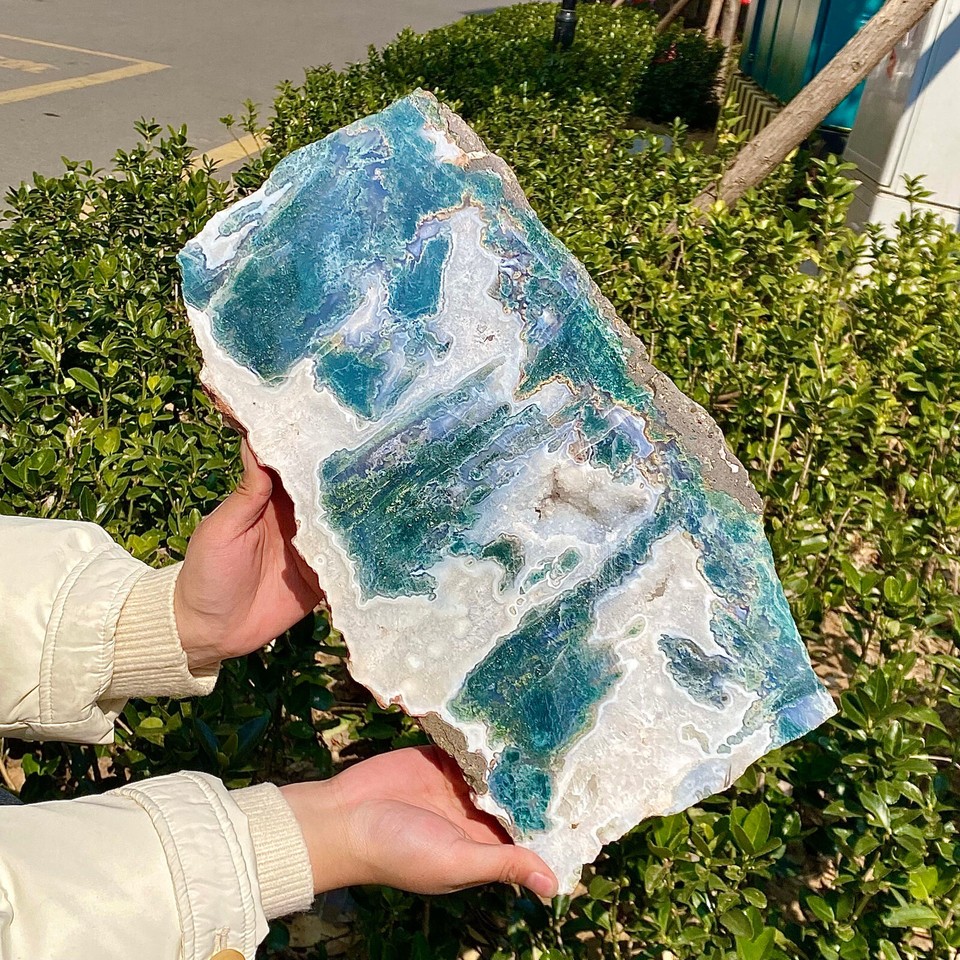 Moss Agate Slice - Natural Dendritic Patterns - Healing Crystal Disc - 8.8lb | eBay