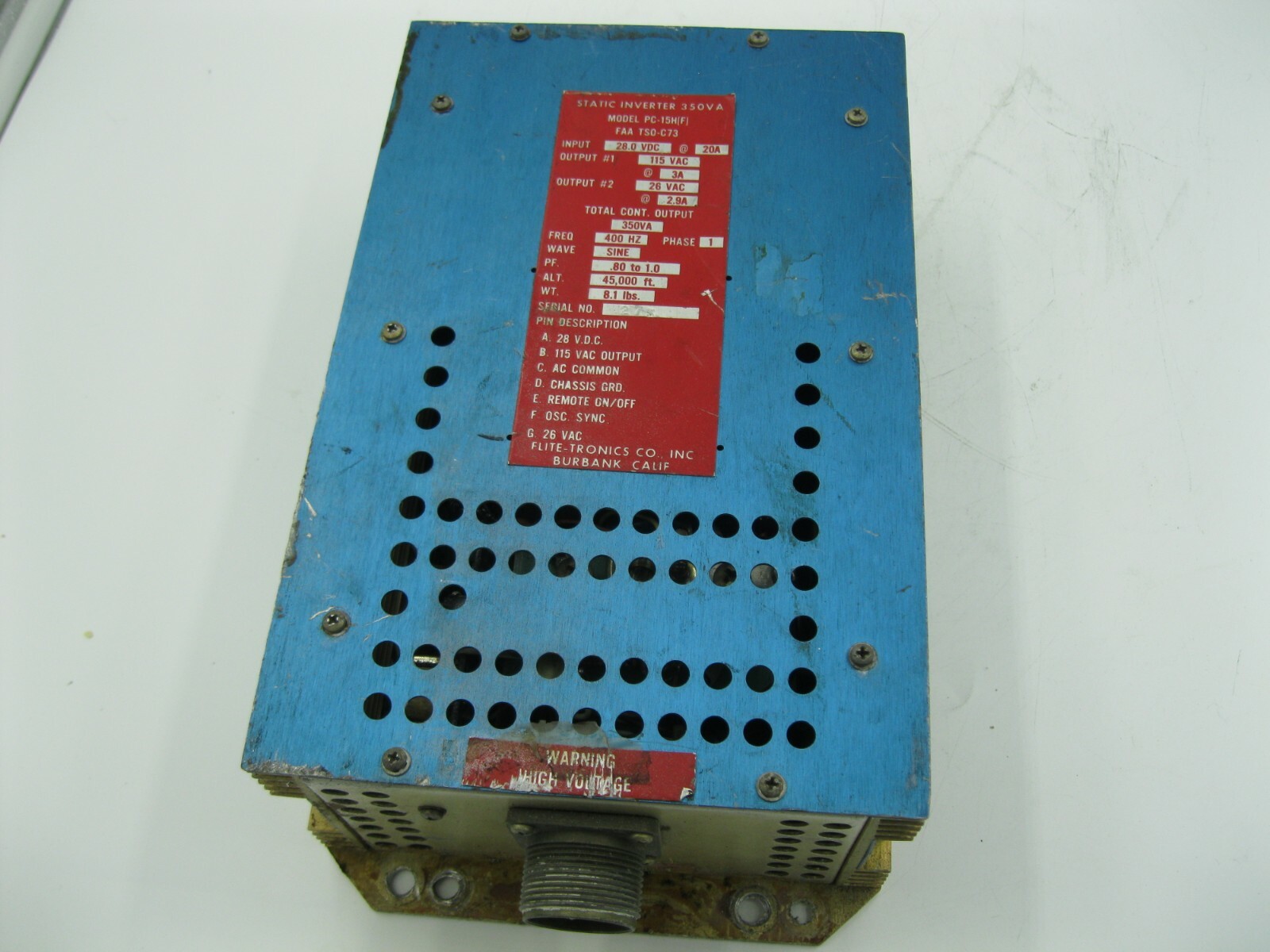 Flite-Tronics 350VA Static Inverter PC-15H(F) | eBay