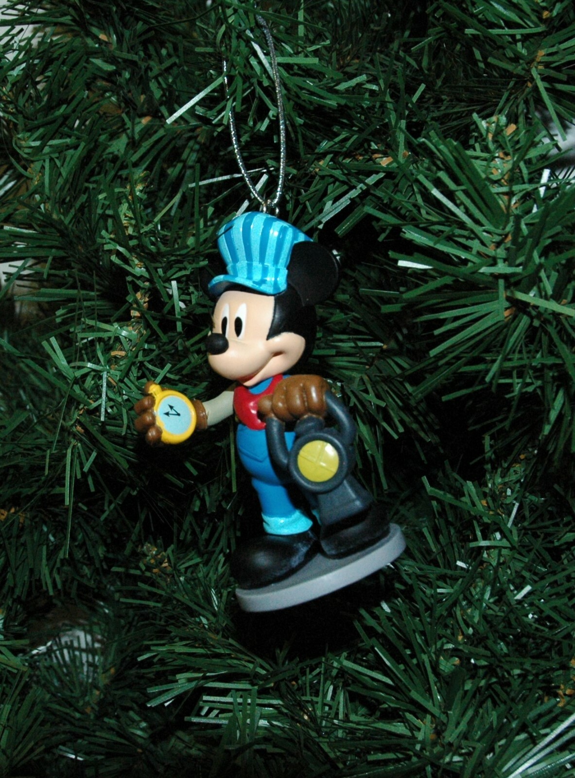 Disney Mickey Mouse Steam Locomotive Train Engineer Christmas Ornament ...