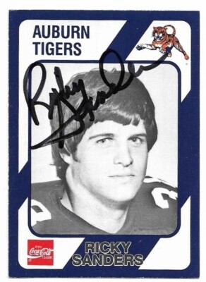 RICKY SANDERS Autographed Signed 1989 Collegiate Collection card Auburn ...