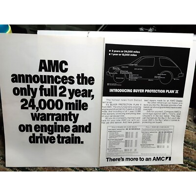 1976 AMC Car Protection Plan Original Print Ad 70s vintage | eBay