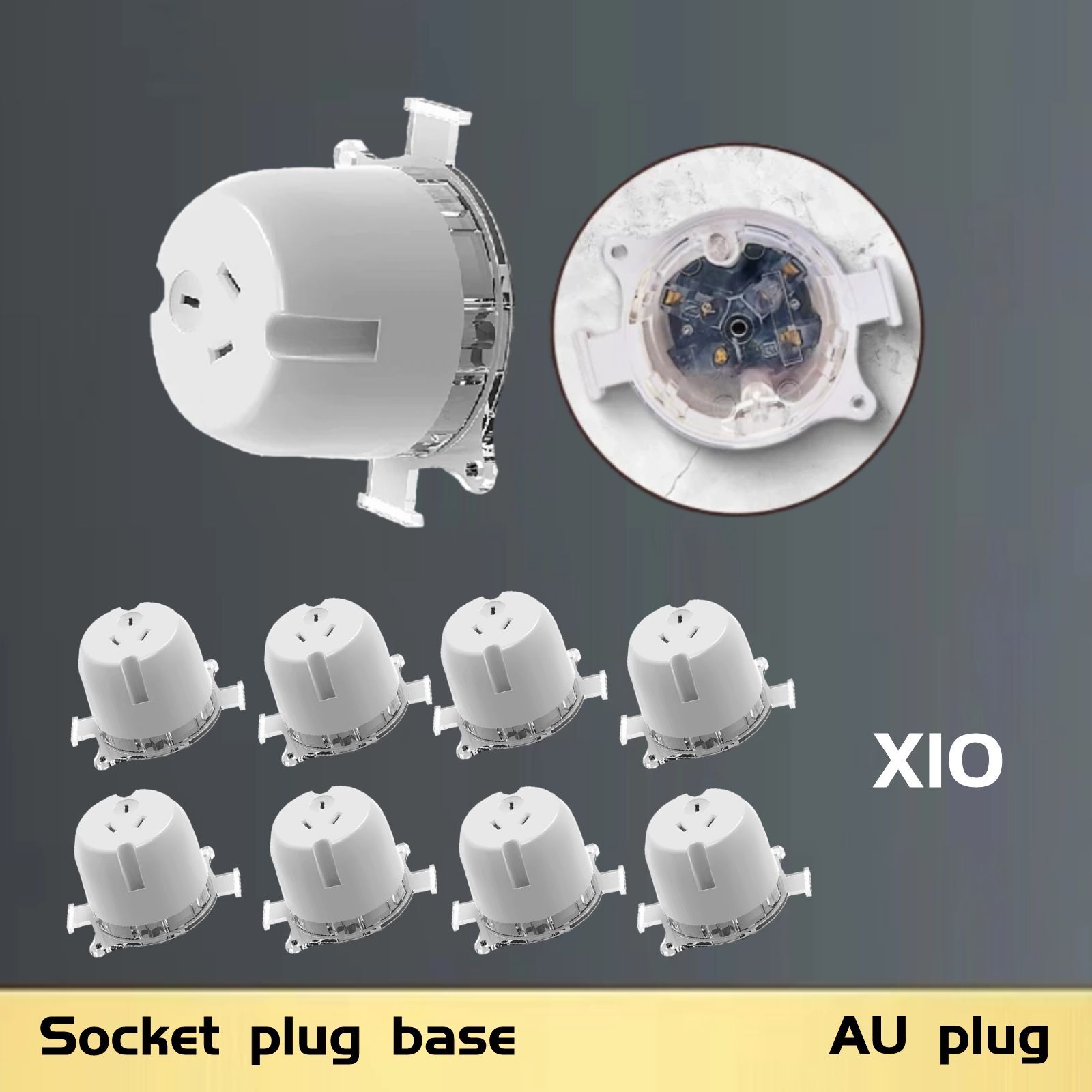10X Socket Plug Base Surface 10 Amp Electrical Outlet Base LED ...