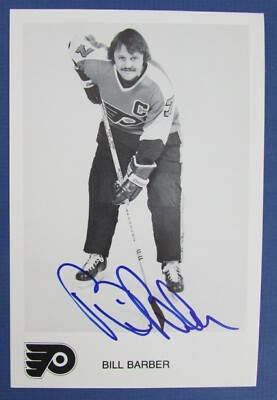 Bill Barber Flyers Autographed/Signed Vintage 4x6 Team Postcard 125351 ...