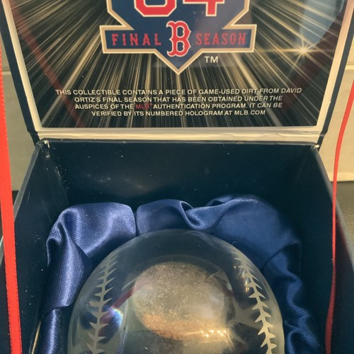 RARE 2016 David Ortiz Final Season Fenway Park Dirt & Glass Baseball ...