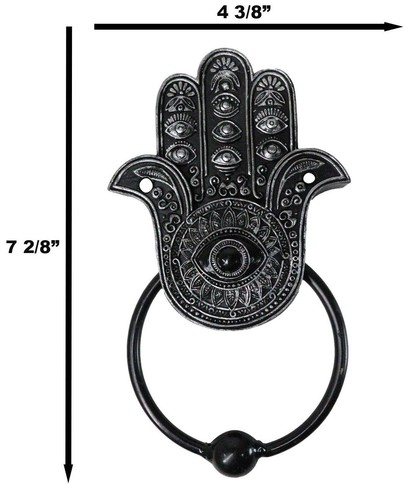 Sacred Symbols Hand of God Hamsa Palm with Evil Eye Decorative Door ...