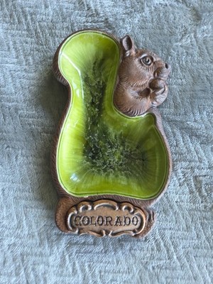 Vintage squirrel candy dish marked Colorado by Treasure Craft | eBay