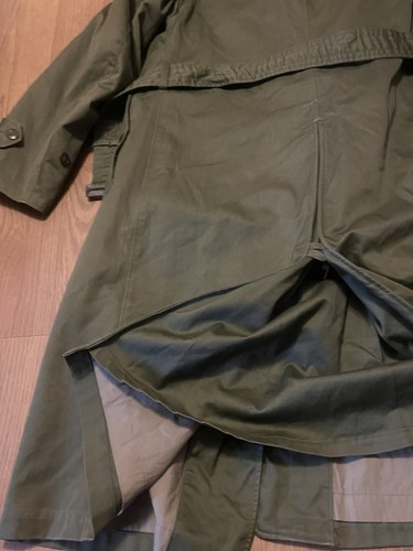 Vintage Military Trench Coat Mens Small Wool Liner Army Green OG 107 ...