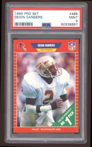 1989 Pro Set Deion Sanders Rookie PSA 9 MInt #486 RC Football Card | eBay