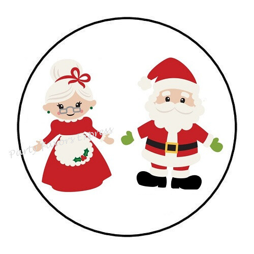 MR AND MRS CLAUS SANTA CHRISTMAS ENVELOPE SEALS LABELS STICKERS | eBay