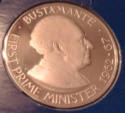 1975 JAMAICA First Prime Minister BUSTAMANTE Vintage Proof Dollar Coin ...