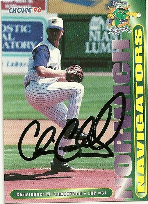 1996 Norwich Navigators CHRISTOPHER CUMBERLAND Signed Card autograph ...