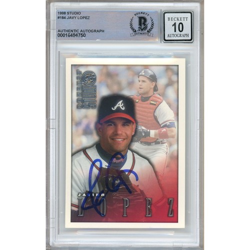 Javy Lopez Signed 1998 Donruss Studio #184 Card Beckett AUTO 10 Slabbed ...