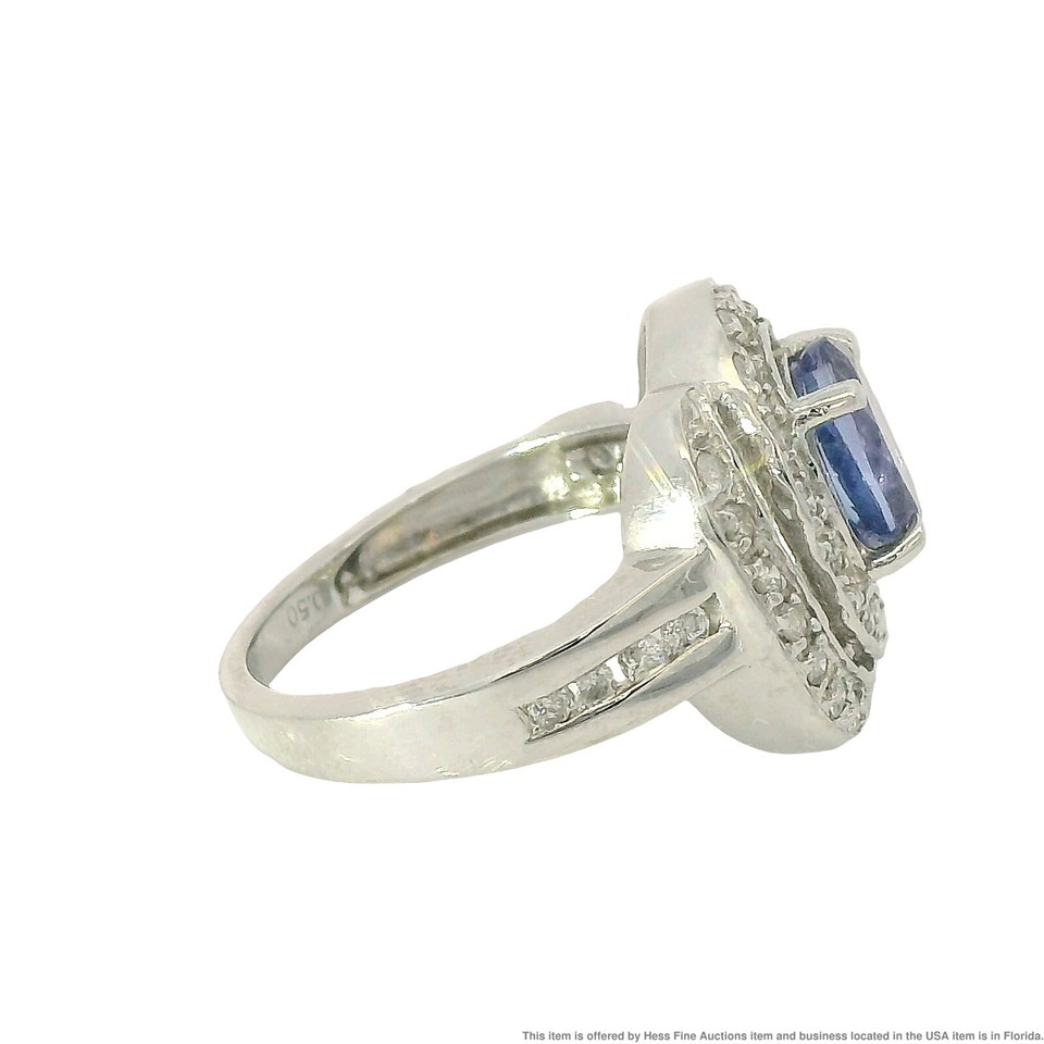 Chuck Clemency Signed 14K White Gold Tanzanite Diamond Fashion Ring ...