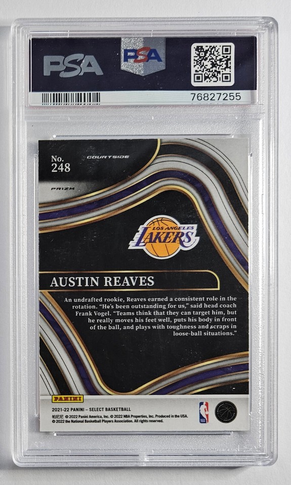 Austin Reaves Lakers 21-22 Select, Orange Flash Prizm, Courtside, RC ...