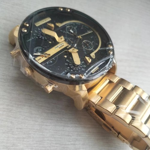 NEW GENUINE DIESEL DZ7333 MR DADDY 2.0 YELLOW GOLD STAINLESS STEEL MENS ...