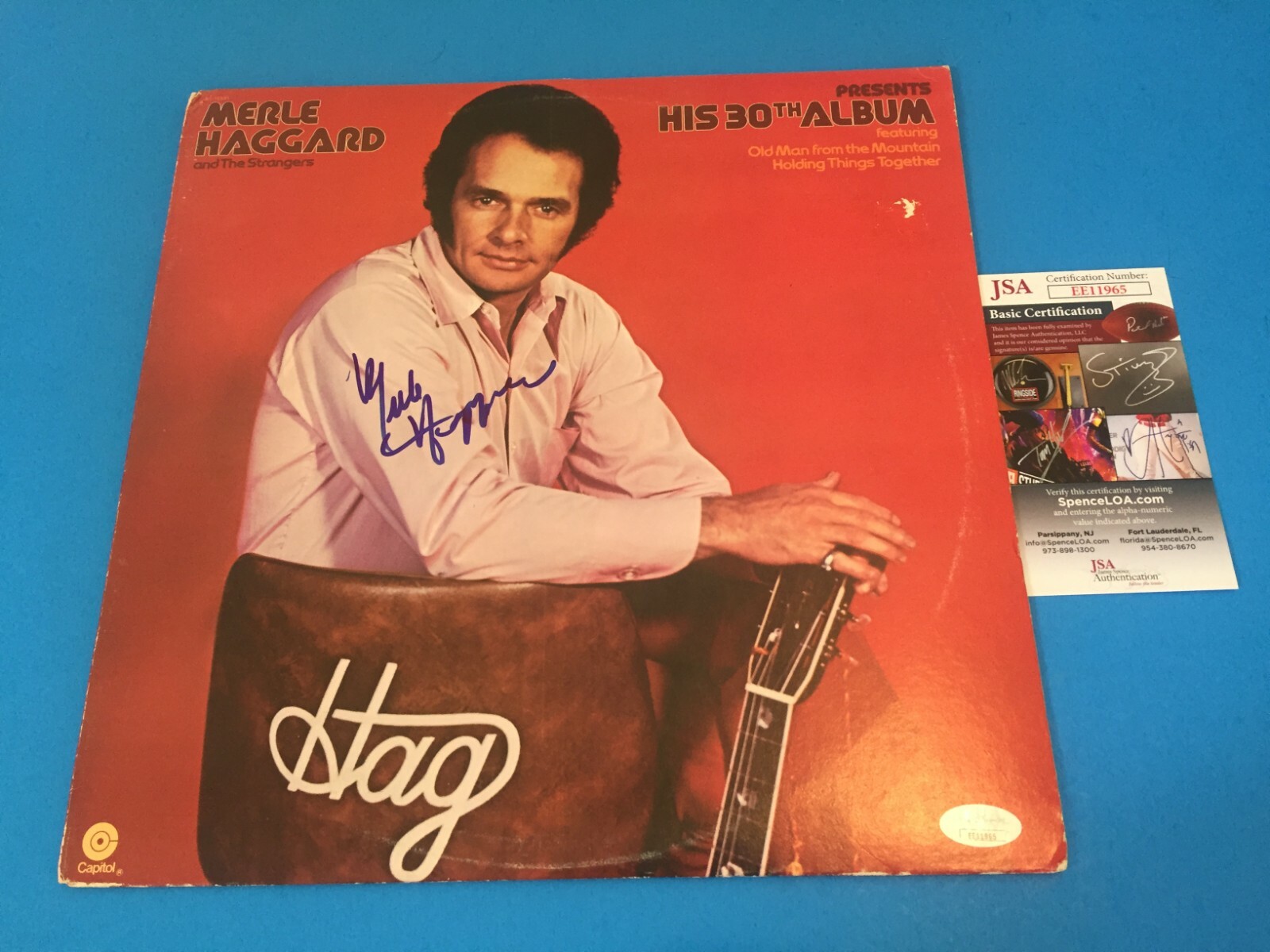 Merle Haggard His 30th Album Signed Auto 12" Vinyl Record Album JSA COA ...