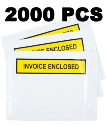 2000pcs Invoice Enclosed Envelopes Document Clear Sticker Pouch 2000 ...