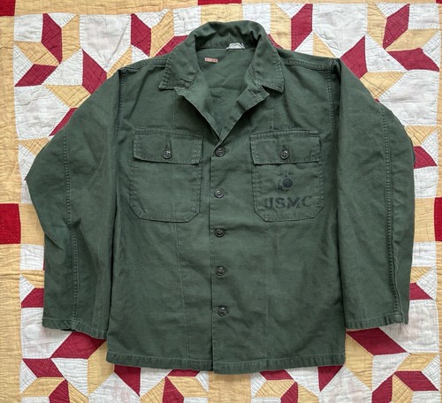 Vintage 60s USMC OG 107 Utility Shirt Marines Stencil Early Pattern ...