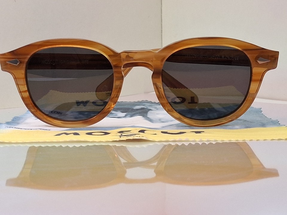 MOSCOT LEMTOSH Blonde Sunglasses W/Charcoal Lenses. 46-24-145. Made In ...