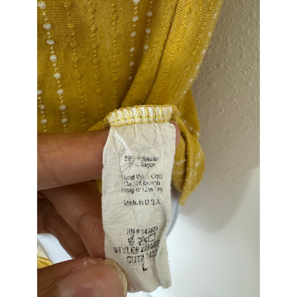 Anthropologie W5 Yellow Striped Tie Front Blouse Women’s Size Large ...