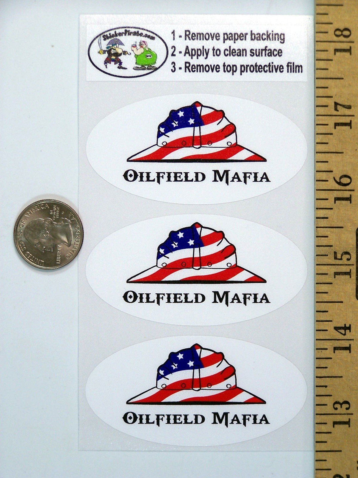 3 - Oilfield Mafia US Flag Hard Hat Roughneck Toolbox Helmet Sticker ...