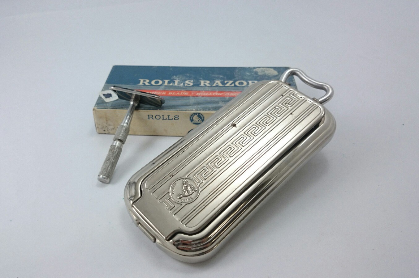 Vintage ROLLS RAZOR Made In ENGLAND Silver Tone Barber's Accessory ...