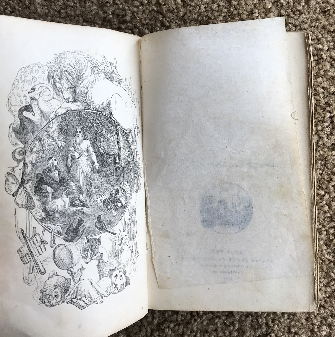 Aesop's Fables Samuel Croxall 1863 Illustrated James Miller Vintage ...