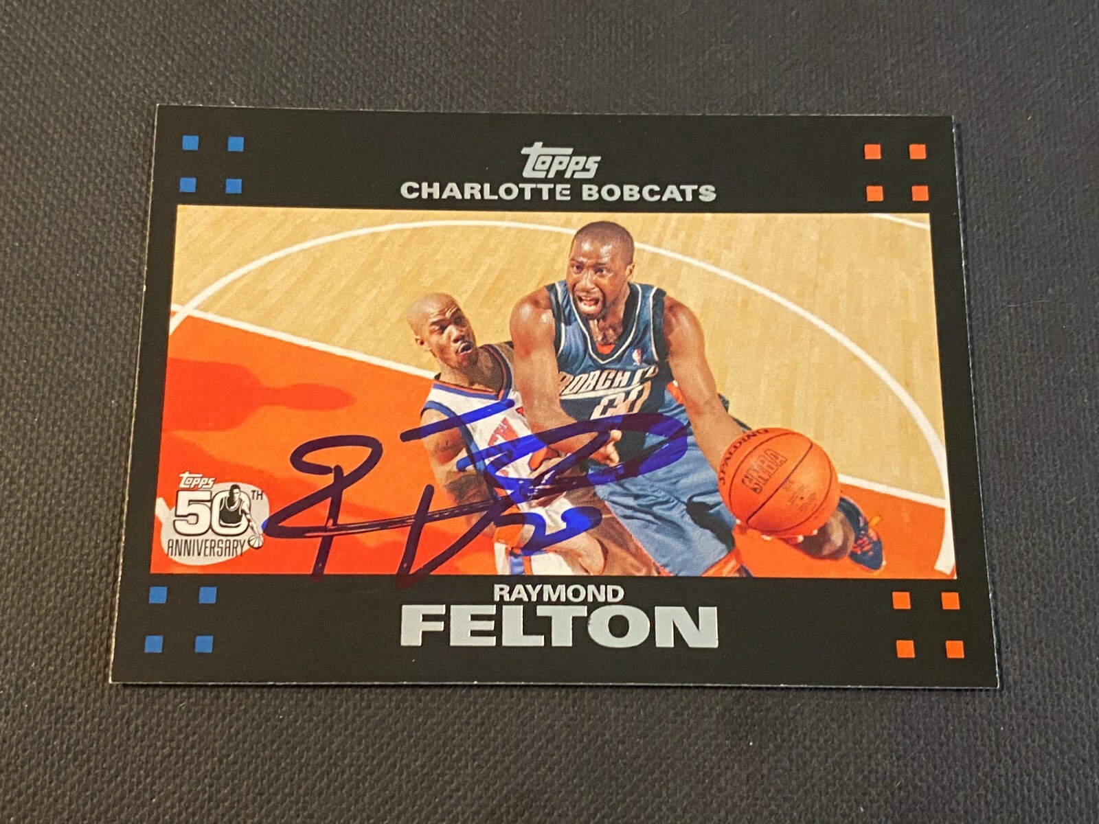 Raymond Felton Signed 2007-08 Topps Card Auto Bobcats NBA Autograph COA ...