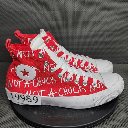 Converse UNT1TL3D Hi Not A Chuck Shoes Mens Sz 9 Red White Canvas ...