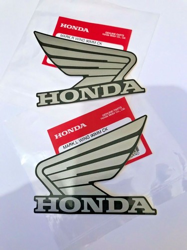 Honda GENUINE Wing Fuel Tank Decal Wings Sticker 90mm GREY + BLACK *UK ...
