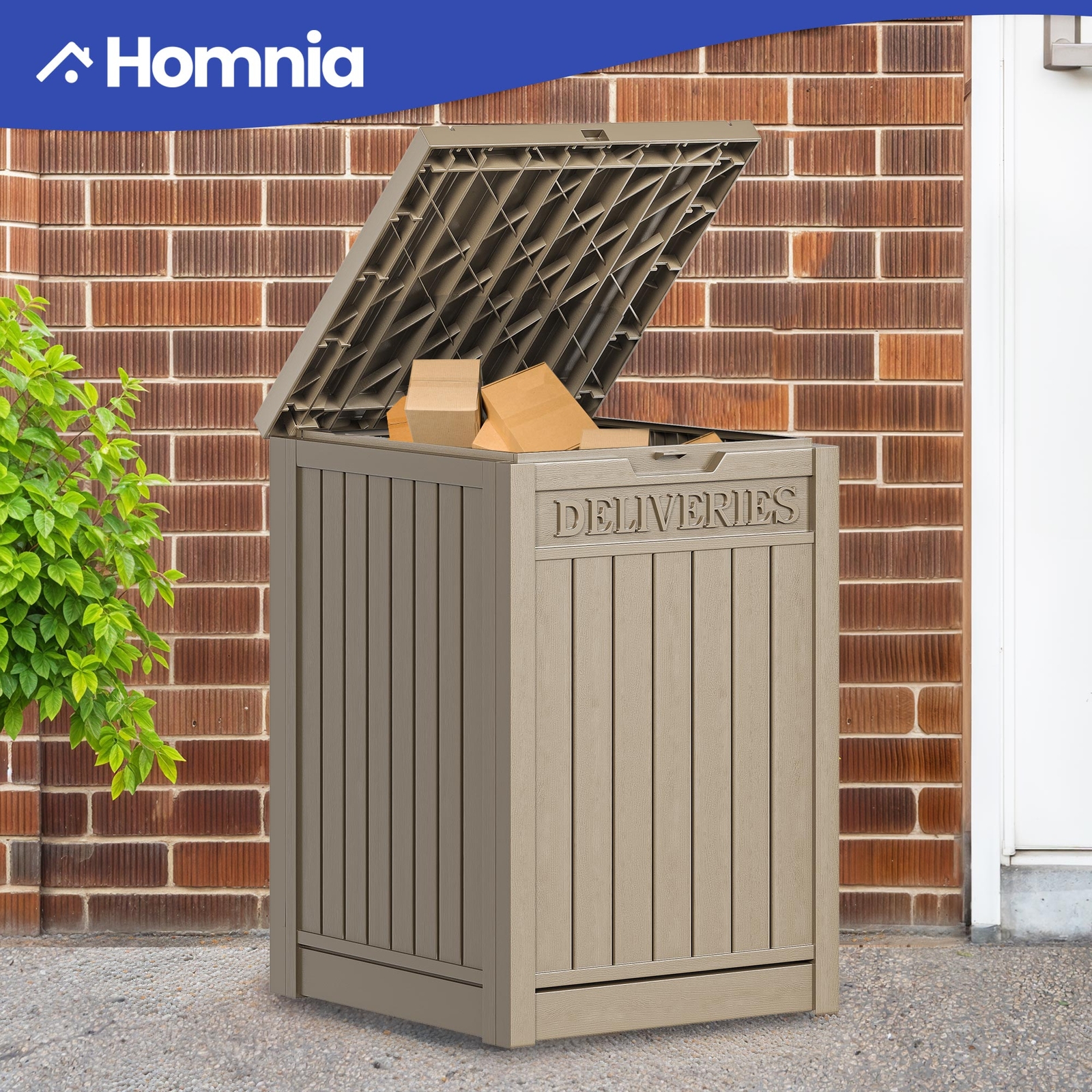 Outdoor Package Delivery Box 51 Gallon Lockable Resin Parcel Mailbox ...