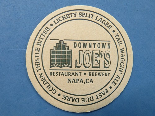 Beer Pub Coaster: DOWNTOWN JOE'S Brewery Lickety Split Lager ~ Napa ...