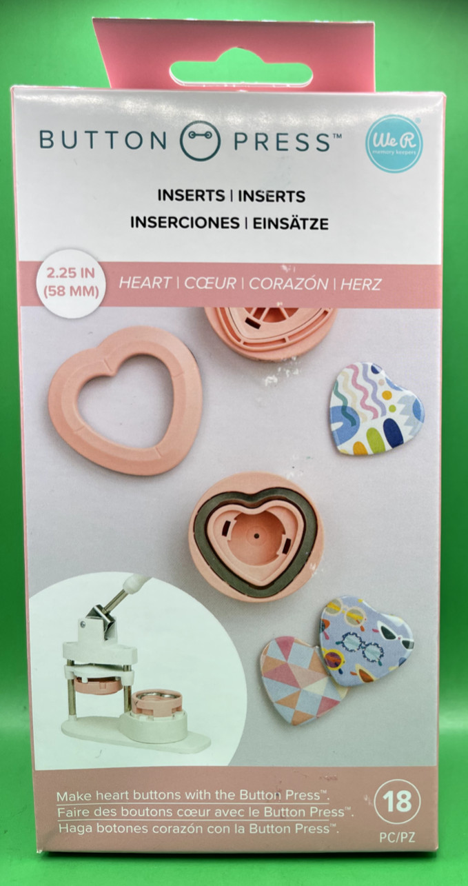 We R Memory Keepers Button Press Inserts-Heart