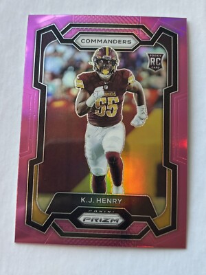 KJ Henry Pink Prizm Rookie Card 2023 Prizm Football Commanders | eBay