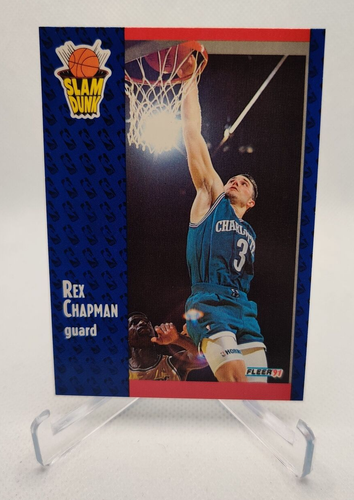 1991-92 Fleer Charlotte Hornets Basketball Card #229 Rex Chapman Slam ...