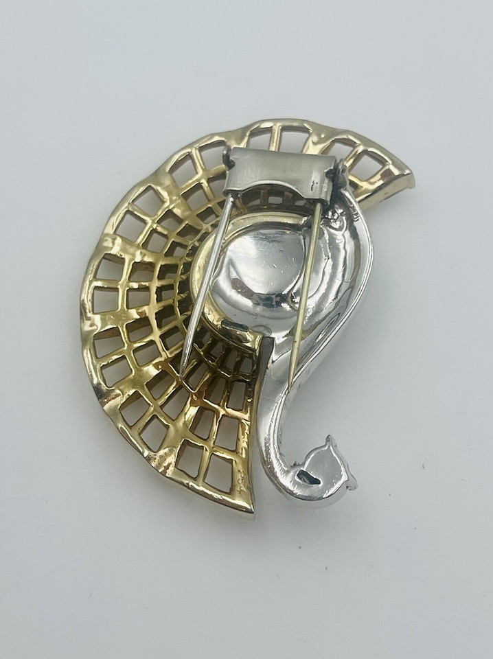 Marcel Boucher Rare Vintage Silver & Gold Plated Rhinestone Nautilus ...