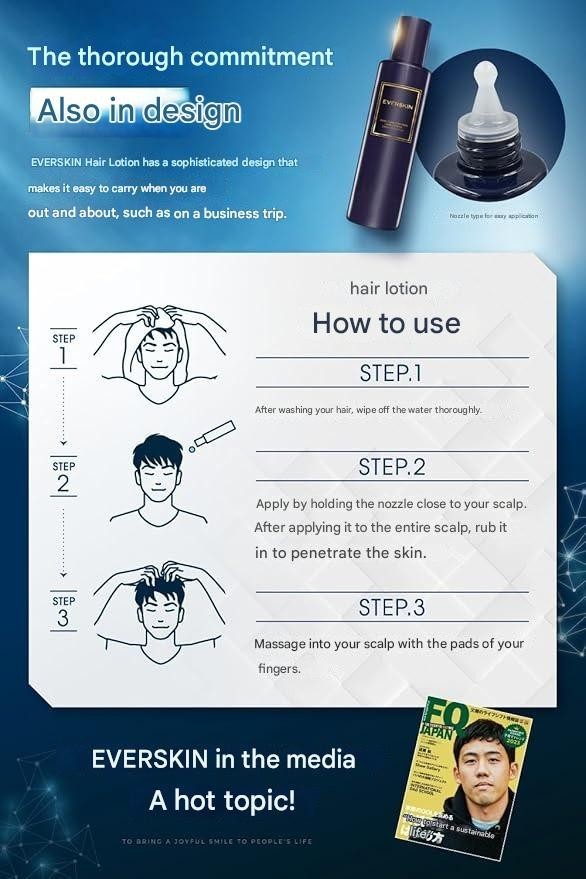 EVERSKIN Hair Growth Scalp Tonic Agent for Men 150ml × 3 Paraben Free Japan | eBay