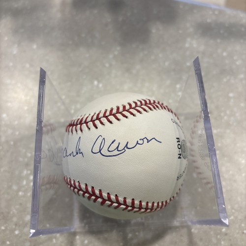 Hank Aaron Signed AUTOGRAPHED Auto ROMLB Baseball MLB HOF Sticker COA ...