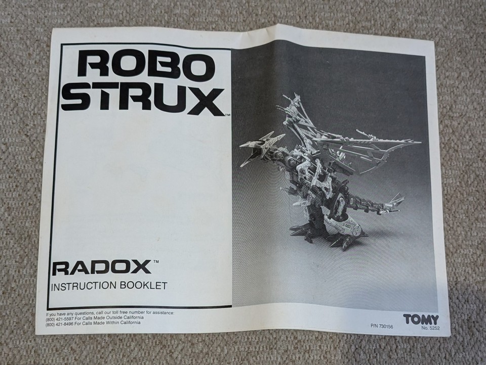 Vintage 1985 Robo Strux Radox #5252 The Motorized Robot Tomy 100% ...