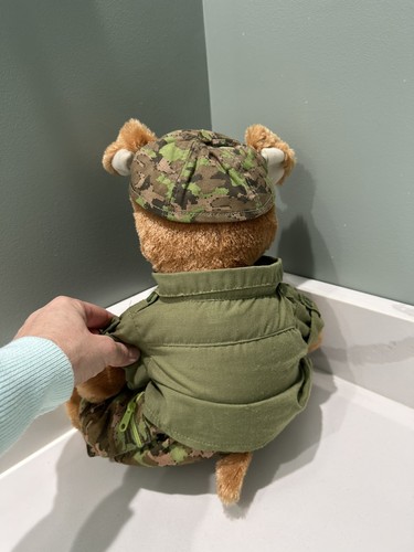 Build A Bear Brown Puppy Dog Plush Camo Hat Stuffed Animal Sitting Army ...