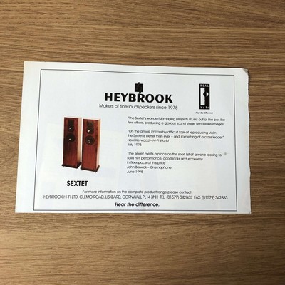 GRAM214 MAGAZINE ADVERT 5X8 HEYBROOK SEXTET LOUDSPEAKER | eBay