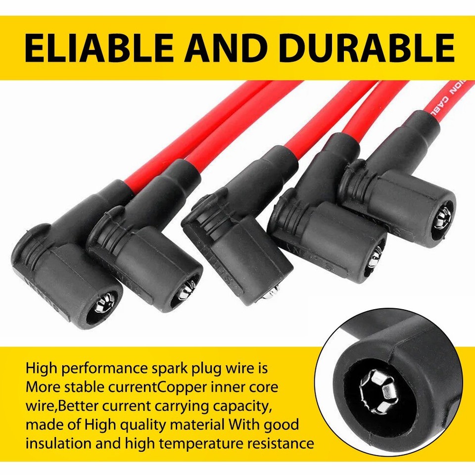 5Pcs Red 10.5Mm Spark Plug Wire Set For Honda Accord 1998-2002 2.3L Dx ...