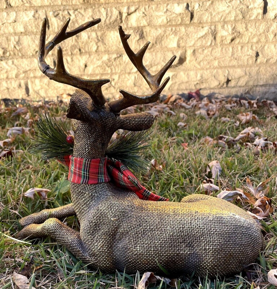 Pair Of Elegant Holiday Cracker Barrel Deer - Sitting Doe & Standing ...