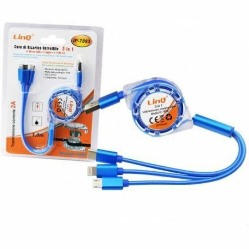 Câble Usb De Recharge 3En1 Rétractable Microusb Type-C Iphone Linq Ip-7893 | eBay