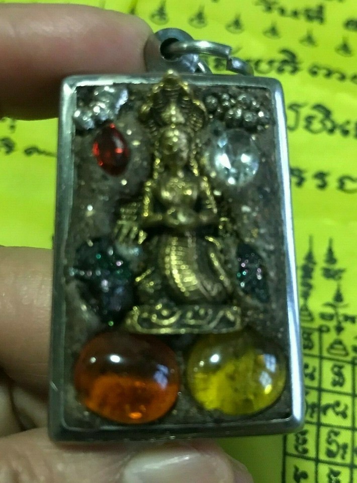 BUDDHA MAGIC CLUSTER BADGE EYE NAGA TALISMAN PENDANT DEVIL LEKLAI THAI ...