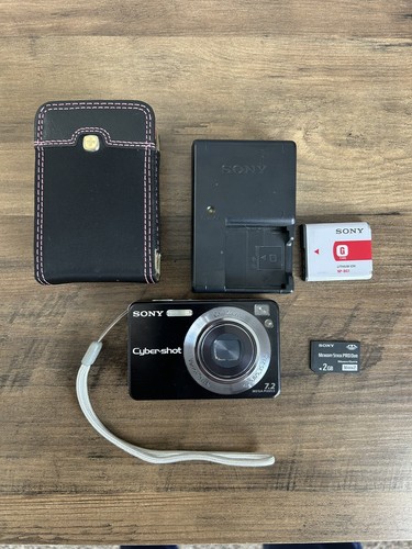 Sony Cyber-shot DSC-W120 7.2MP Digital Camera - Black Bundle ...